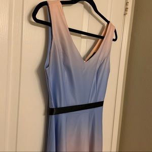 Sucrefas | Dresses | Sucrefas Blue Ombr Belted Fit And Flare Dress ...